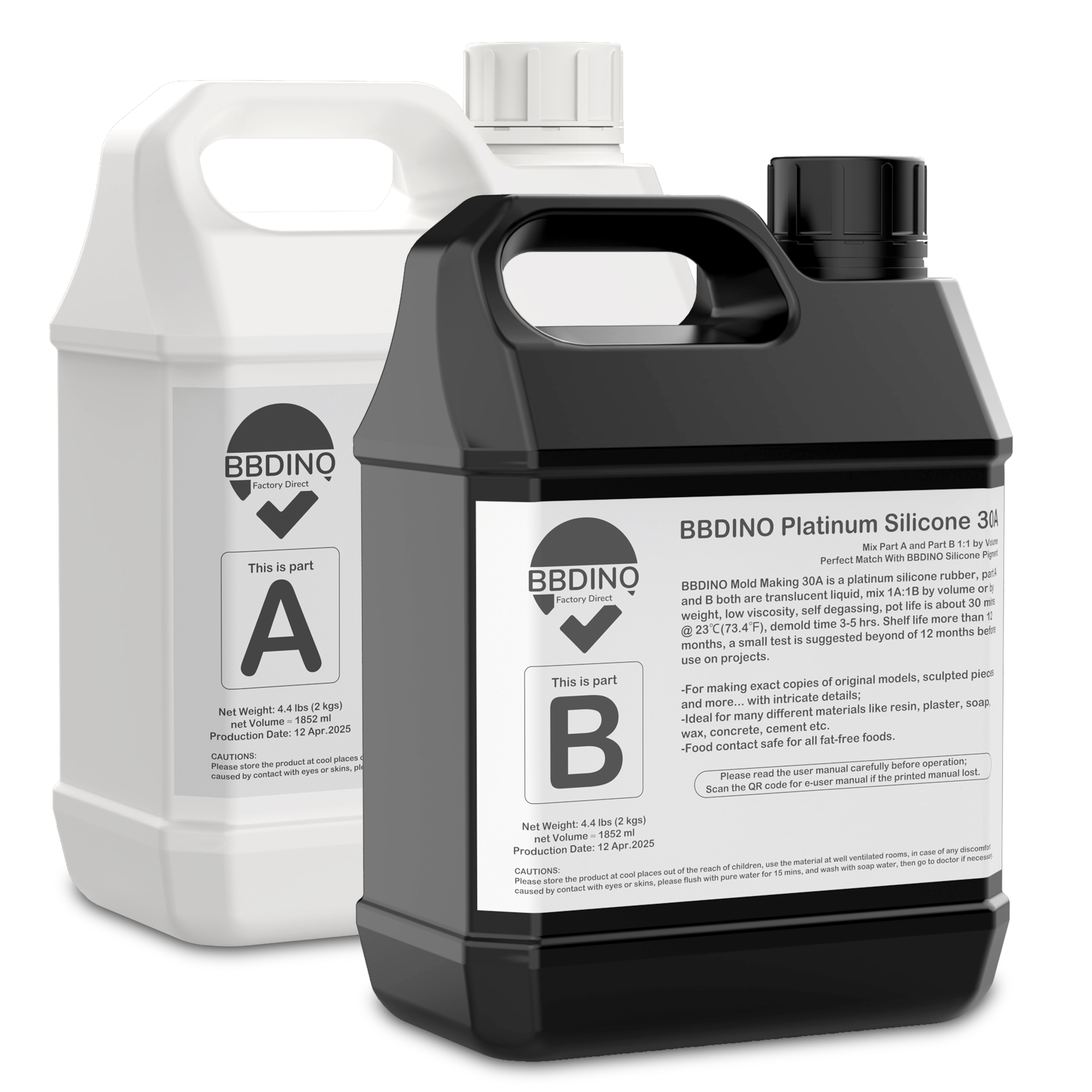 BBDINO 30A Clear Silicone Mold Making 1 Gallon Kit | GP Platinum-Cure ...